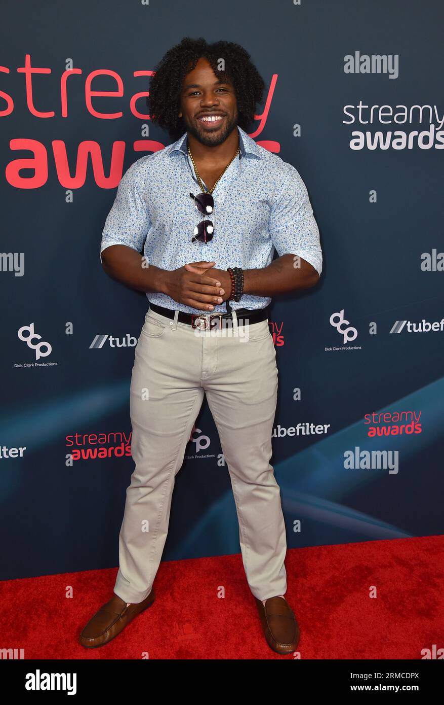 Austin Creed arrives at the Streamy Awards on Sunday, Aug. 27, 2023, at ...