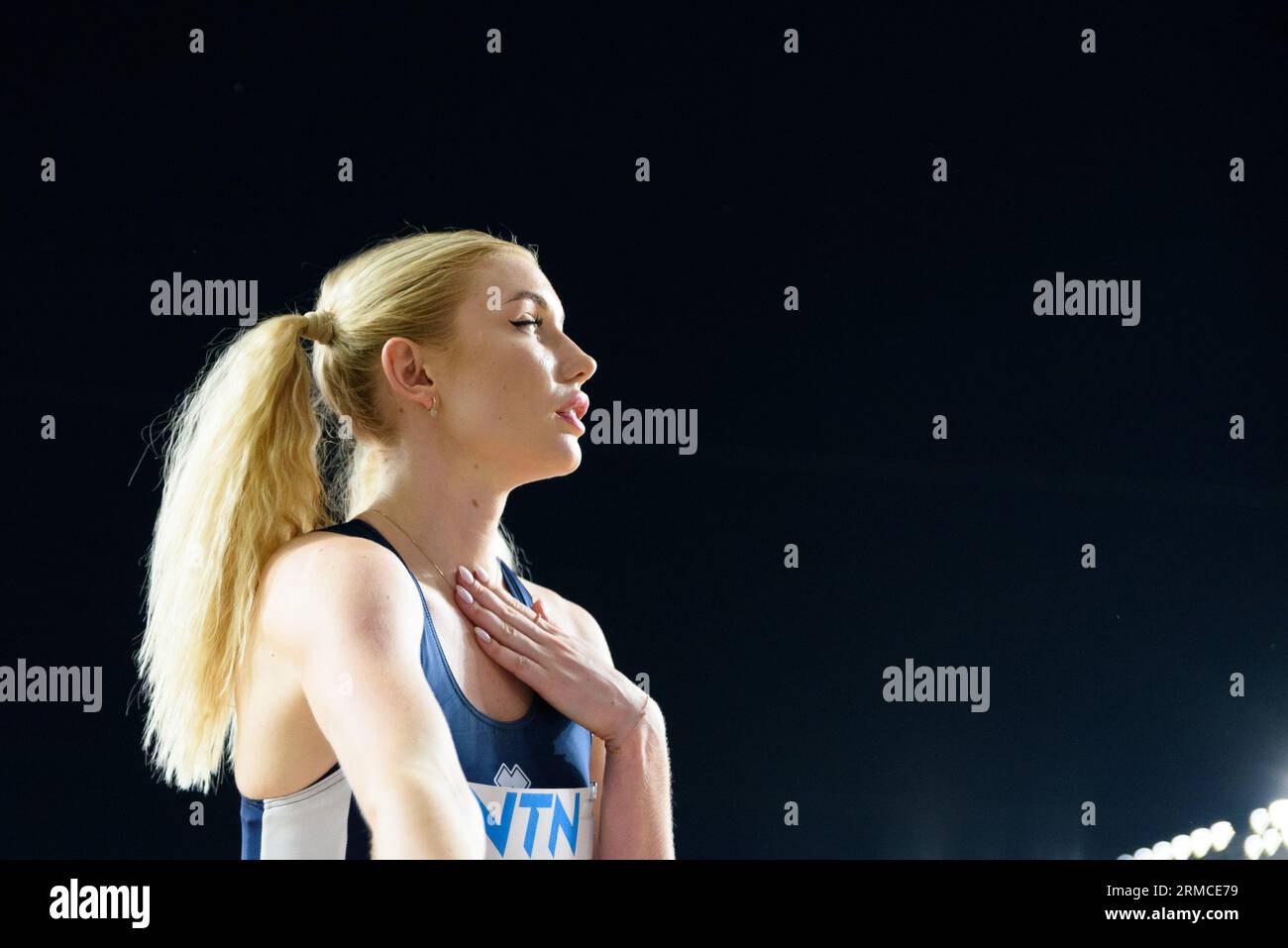 August 27, 2023: Elena Kulichenko (Cyprus) during the high jump final ...
