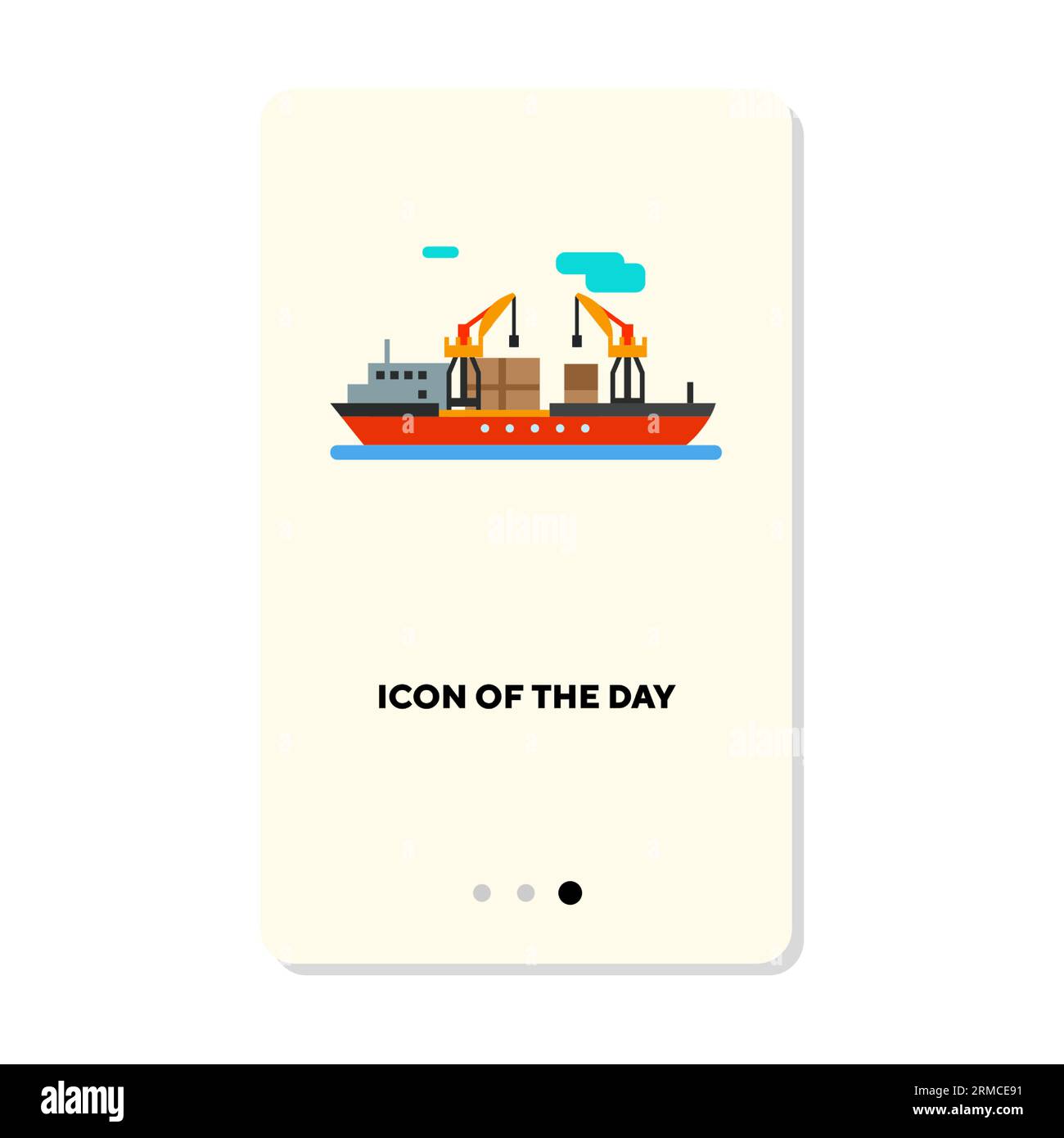Ships with cranes and cargo containers flat icon Stock Vector Image & Art - Alamy