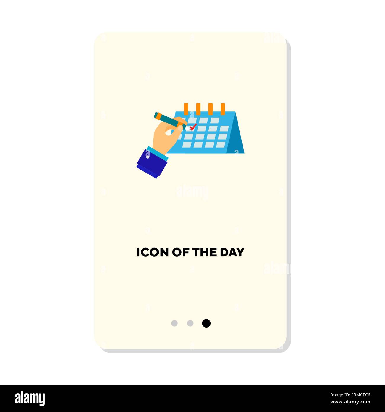 Hand marking date in calendar flat vector icon Stock Vector Image & Art ...