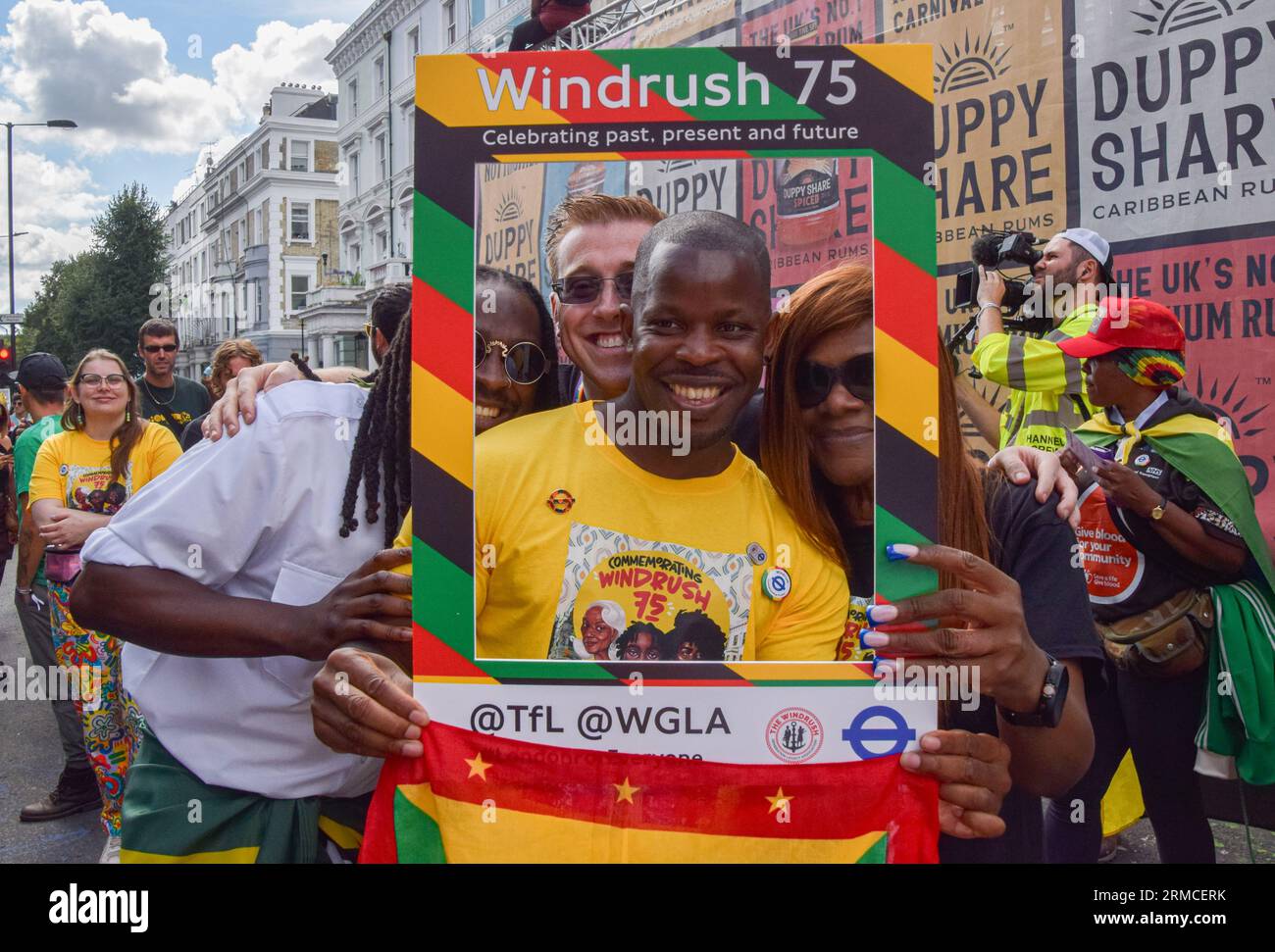 London, UK. 27th August 2023. Participants commemorate Windrush as ...