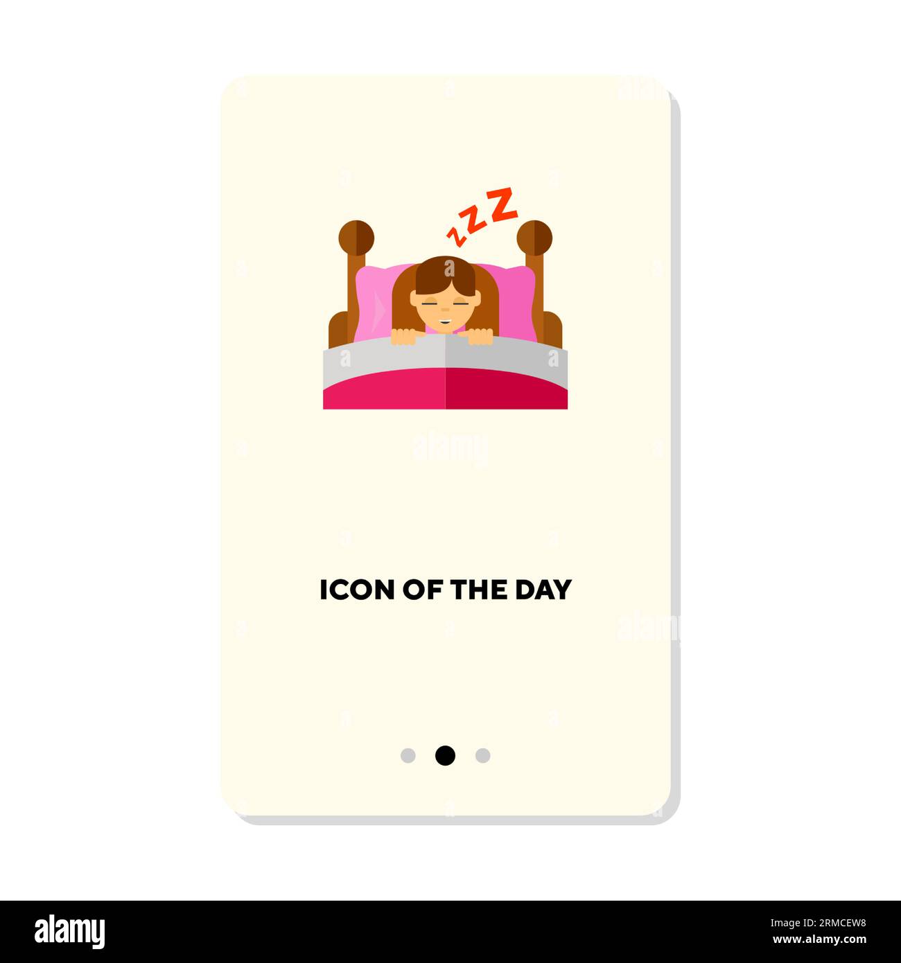 Girl sleeping in bed during nighttime flat icon Stock Vector Image ...