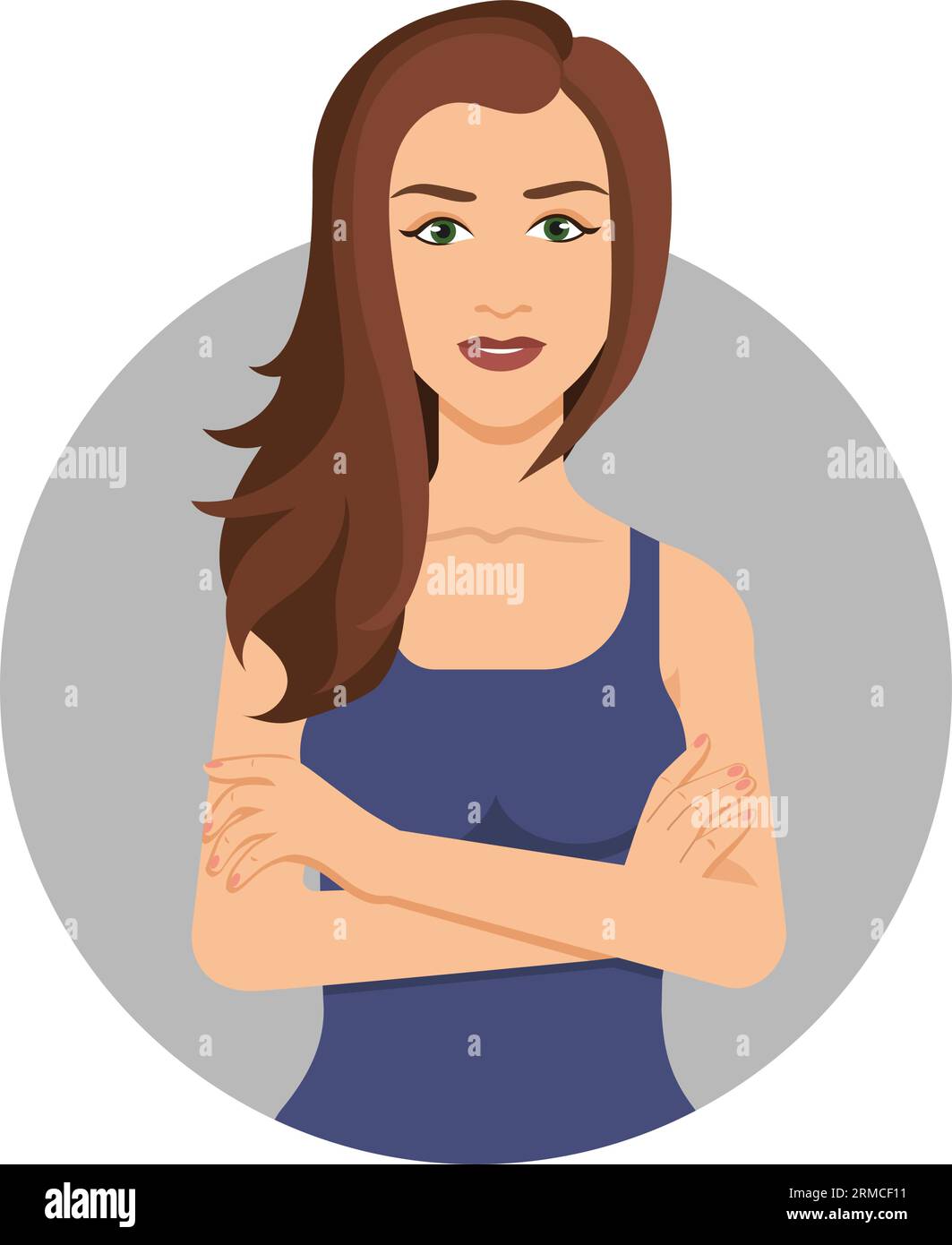 Cartoon woman crossed arms hi-res stock photography and images - Alamy
