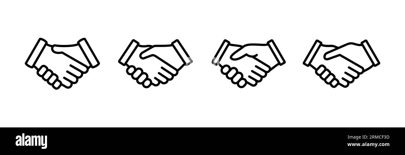 Hand shake icon vector. business handshake. contract agreement ...