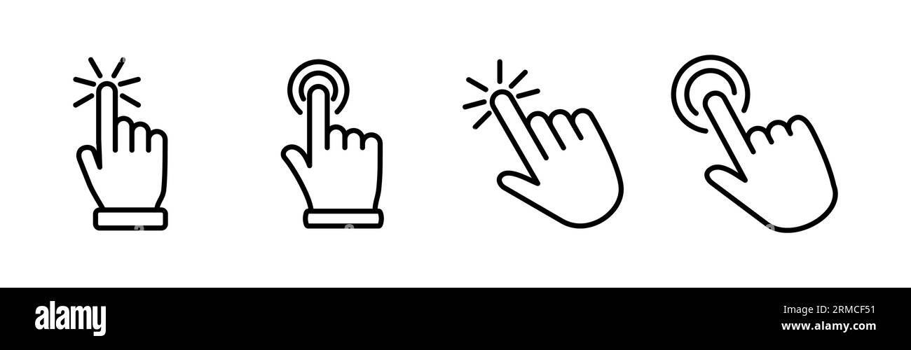 hand click icon vector. clicking finger icon. pointer icon Stock Vector ...