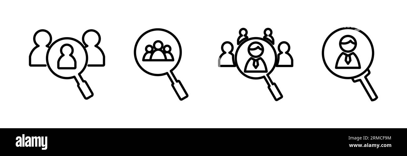 Hiring icon vector. search job vacancy icon. magnifying glass looking ...