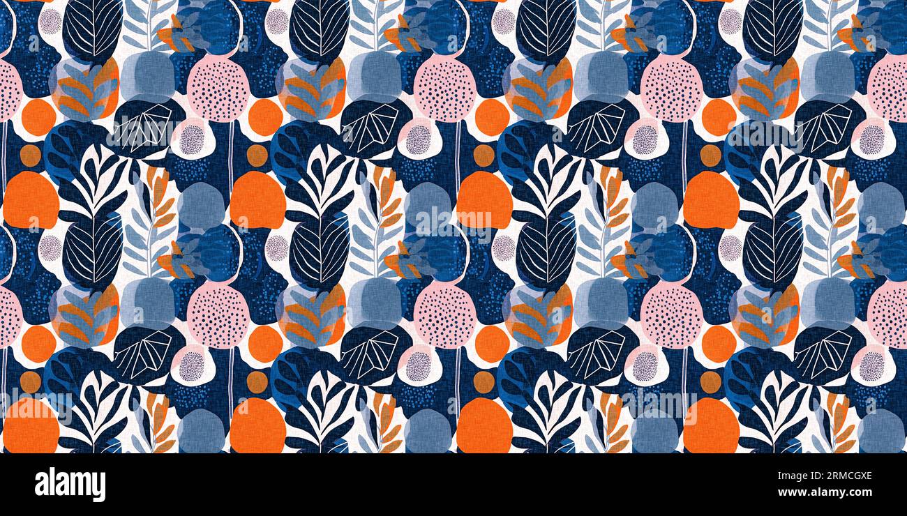 Fun modern coastal pattern clash fabric border print for summer beach ...