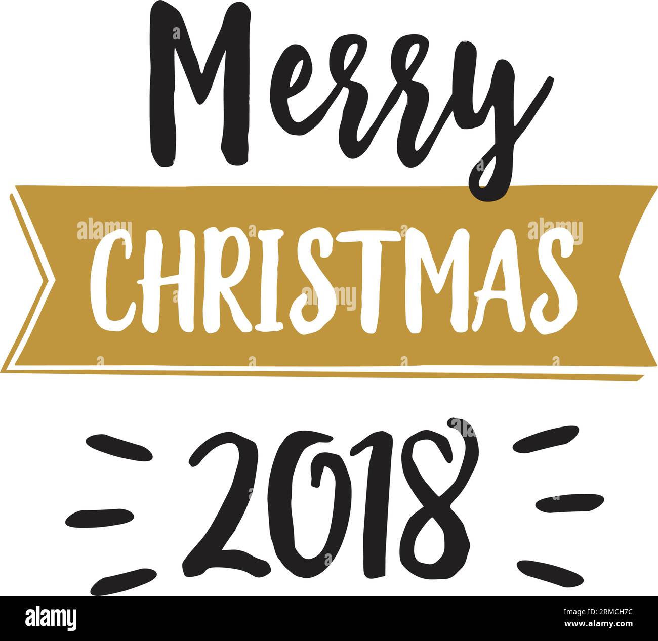 Merry Christmas 2018 celebration lettering Stock Vector Image & Art - Alamy