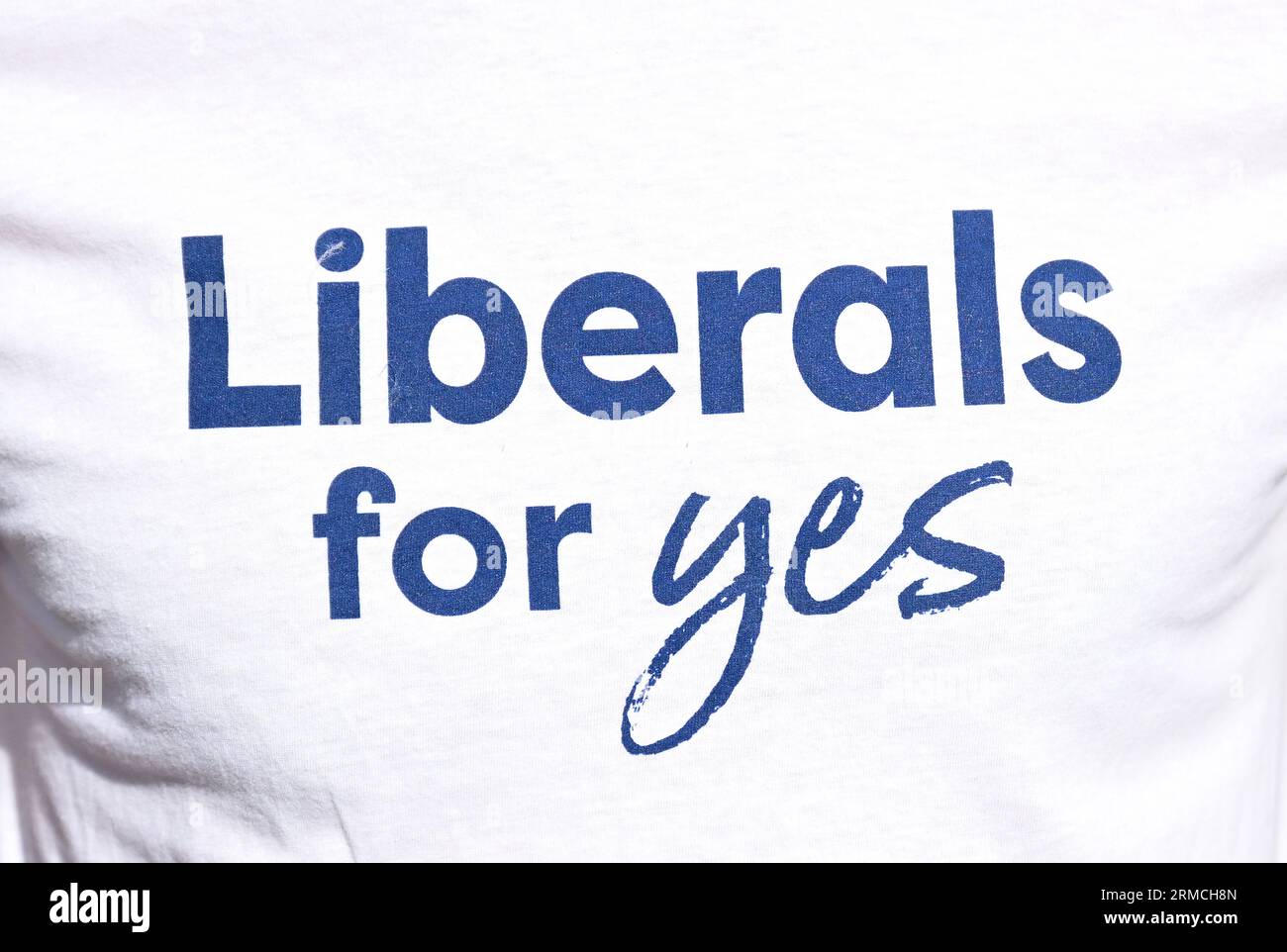 Canberra, Australia. 28th Aug, 2023. A Liberals for Yes campaign logo ...