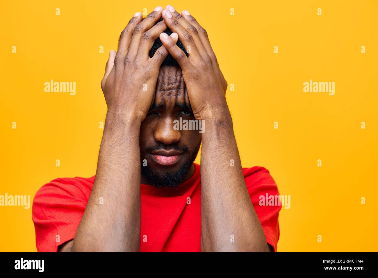 man background afro red happy american orange guy black american ...