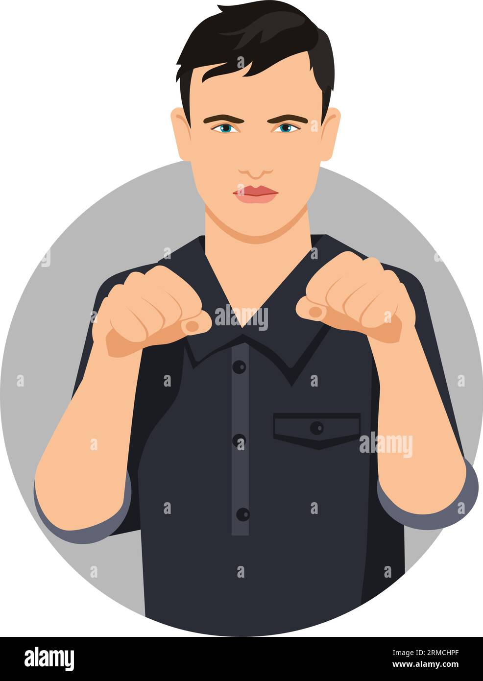 Young man kickboxing Stock Vector Images - Alamy
