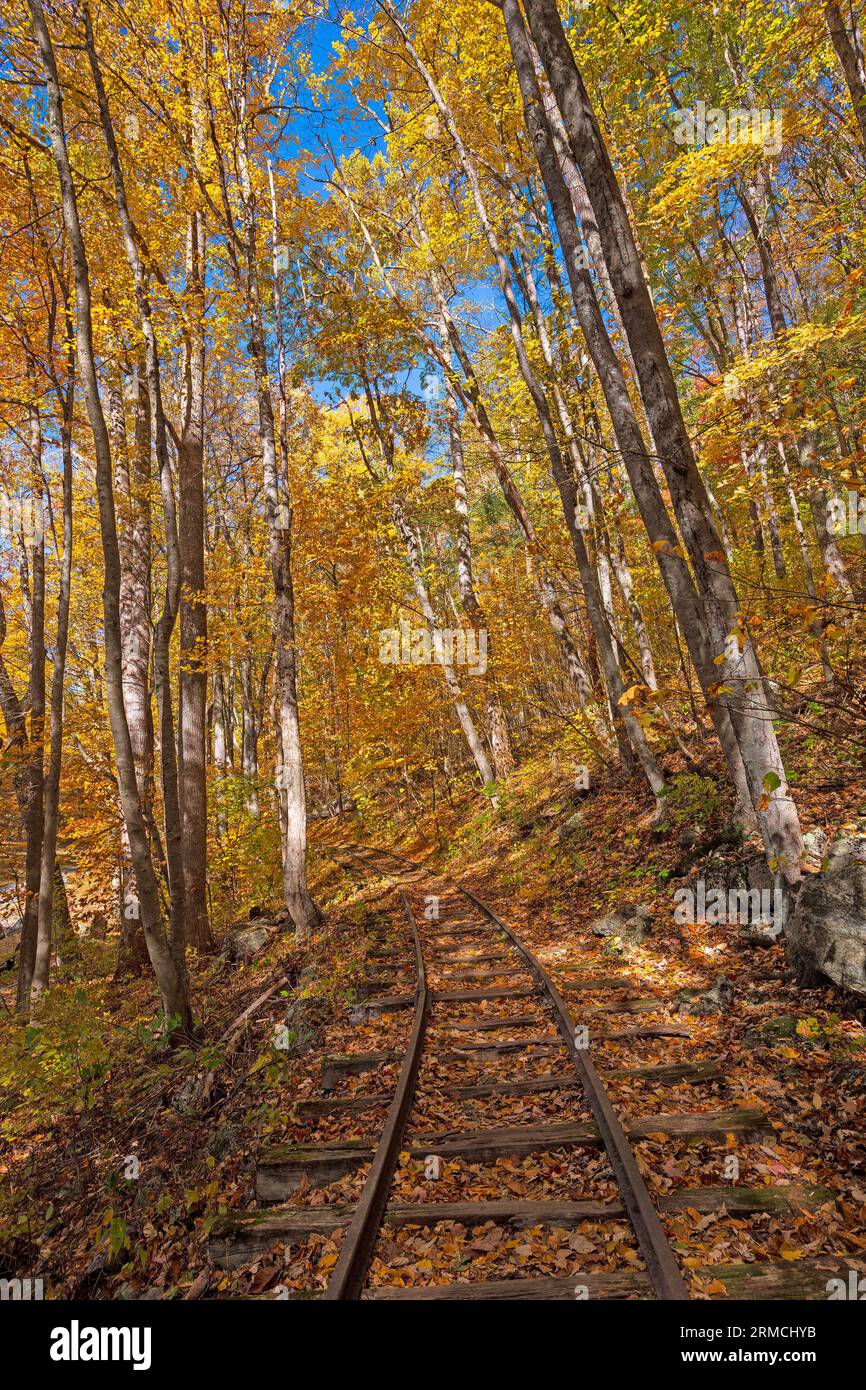 Autumn Colors Over an Abandoned Rail Line Along the Blue Ridge Parkway ...