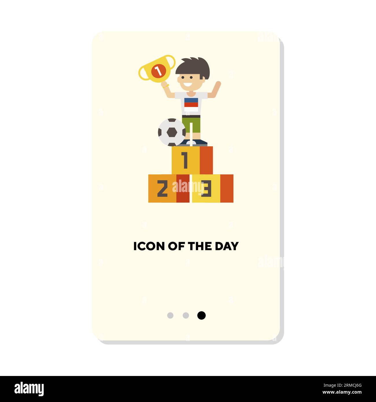 Football best player on podium flat vector icon Stock Vector Image ...