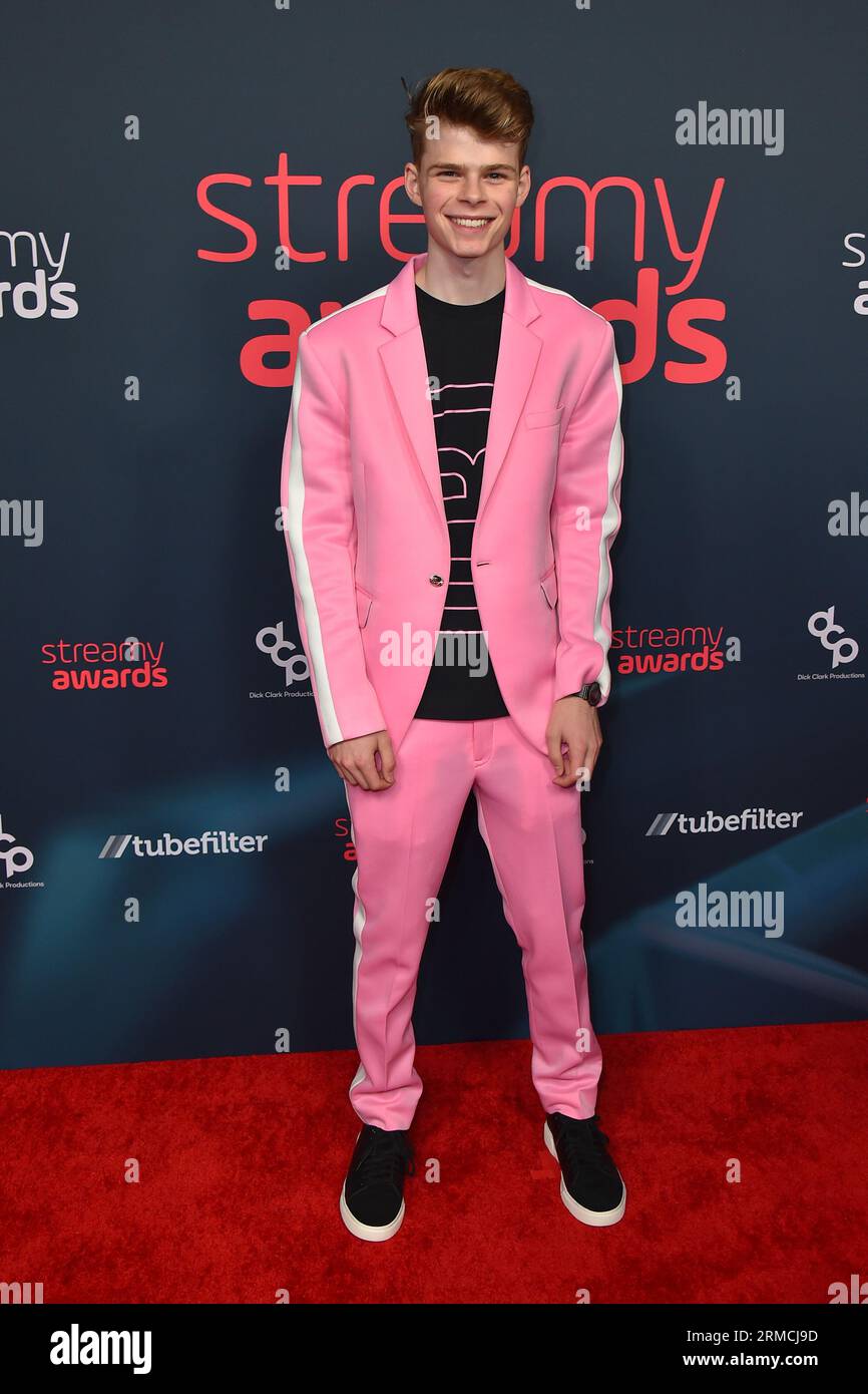 Merrick Hanna arrives at the Streamy Awards on Sunday, Aug. 27, 2023 ...