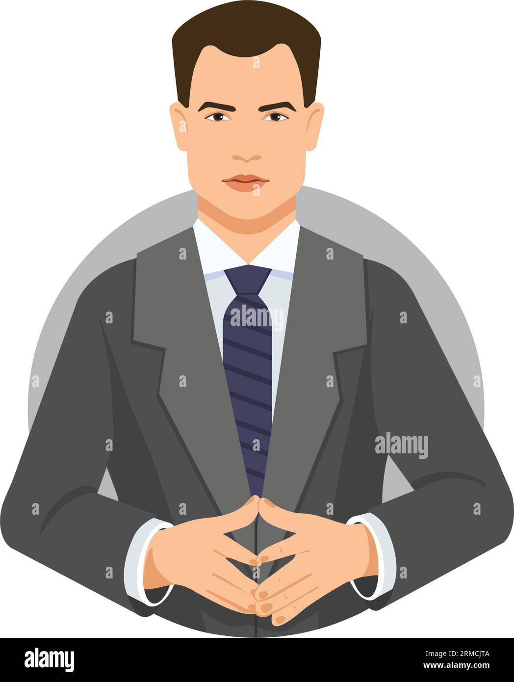 Serious businessman linking fingers icon Stock Vector Image & Art - Alamy