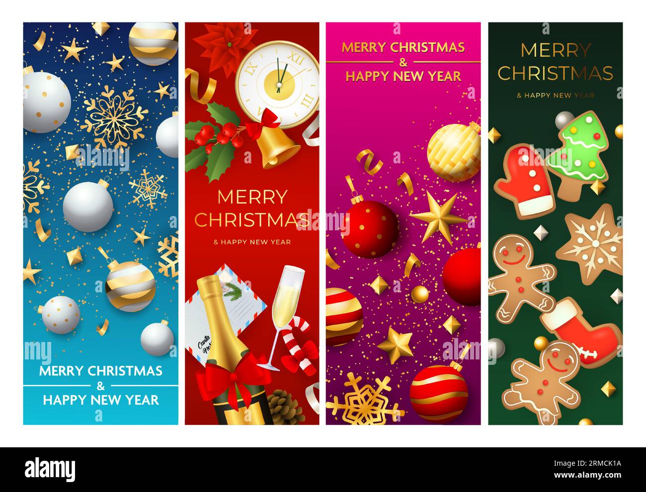 Merry Christmas and Happy New Year posters Stock Vector Image & Art - Alamy