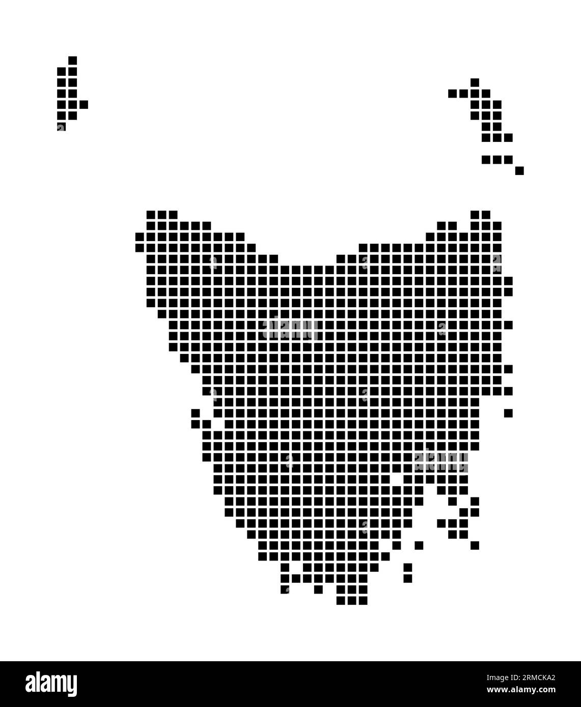 Tasmania map. Map of Tasmania in dotted style. Borders of the island ...