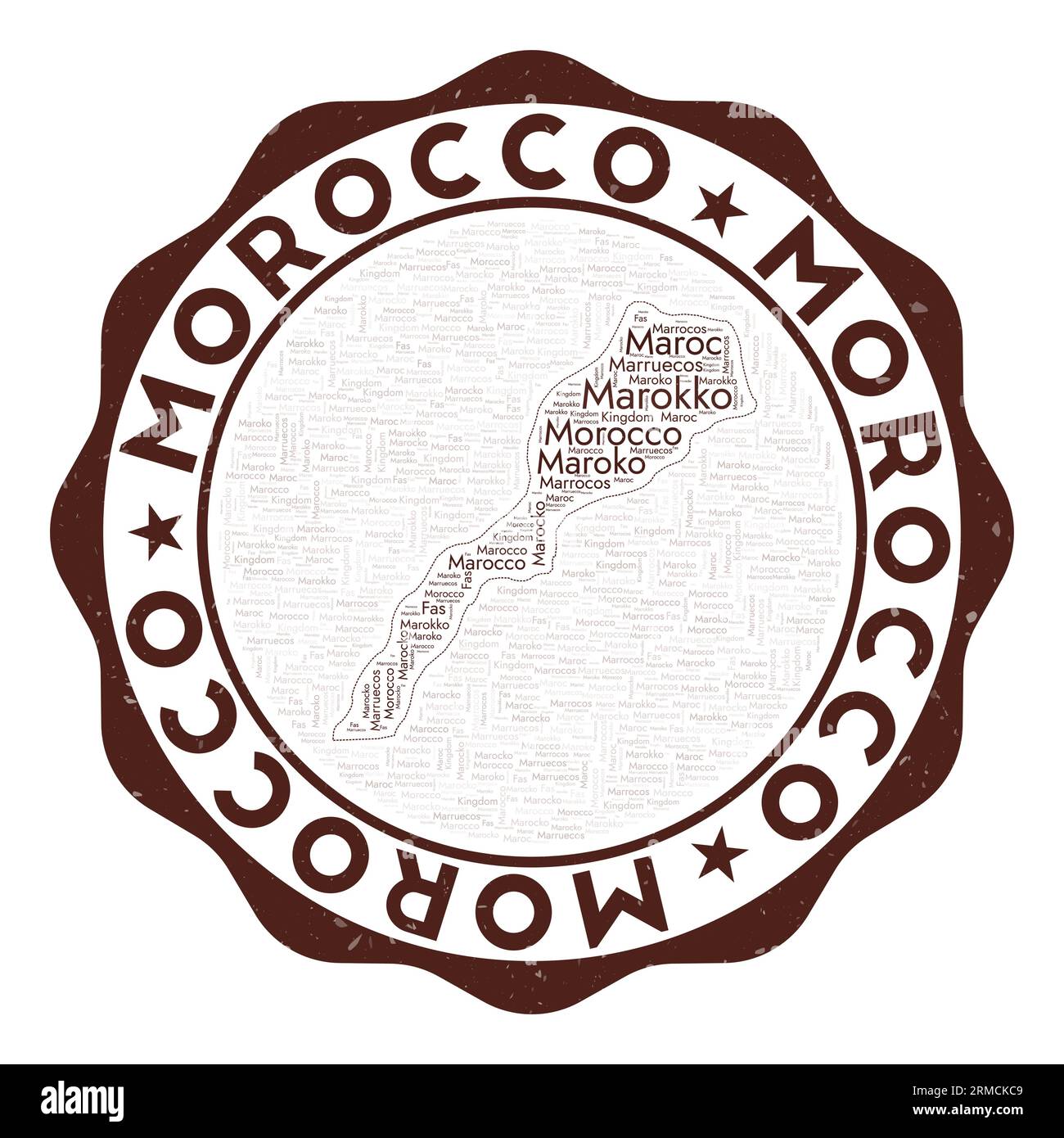 Morocco logo. Astonishing country badge with word cloud in shape of ...
