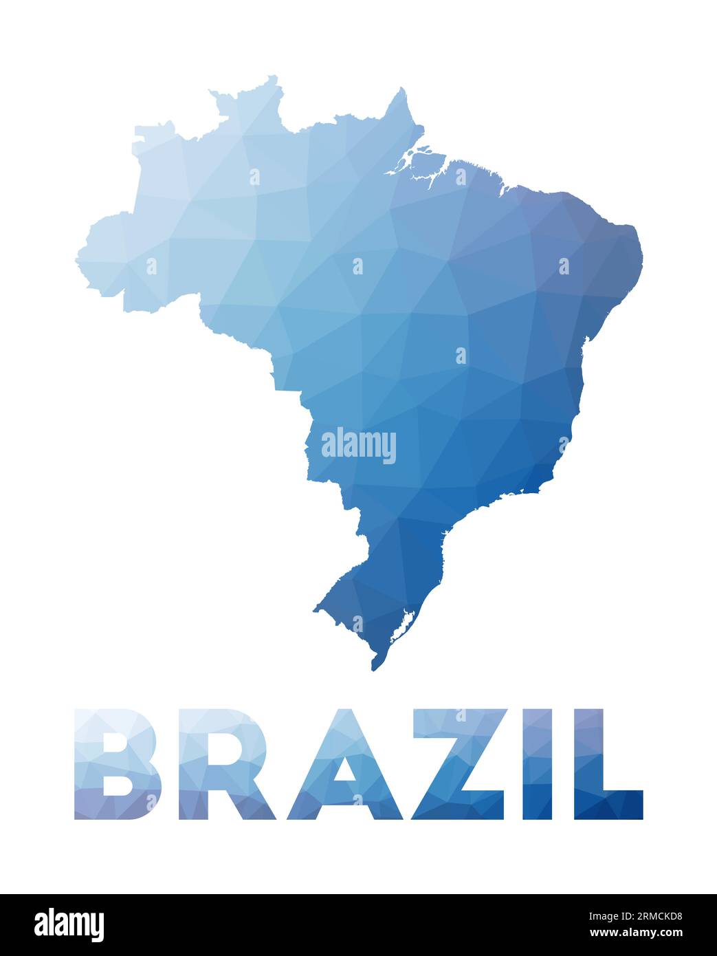 Low poly map of Brazil. Geometric illustration of the country. Brazil ...