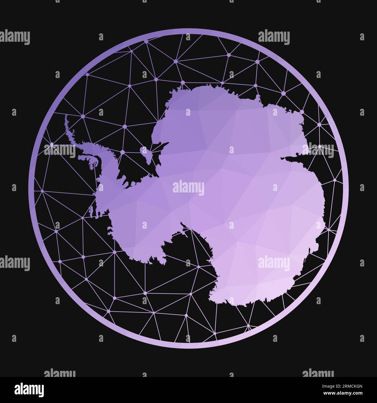 Antarctica icon. Vector polygonal map of the continent. Antarctica icon ...