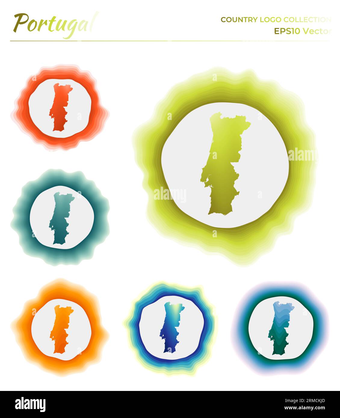 Portugal logo collection. Colorful badge of the country. Layers around ...