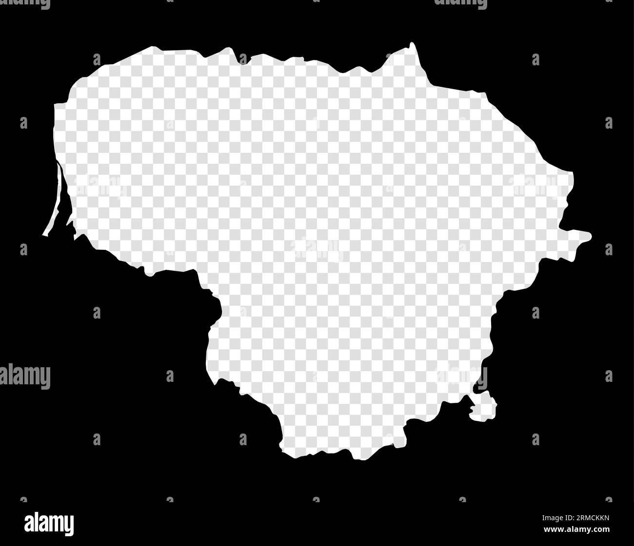 Stencil map of Lithuania. Simple and minimal transparent map of ...