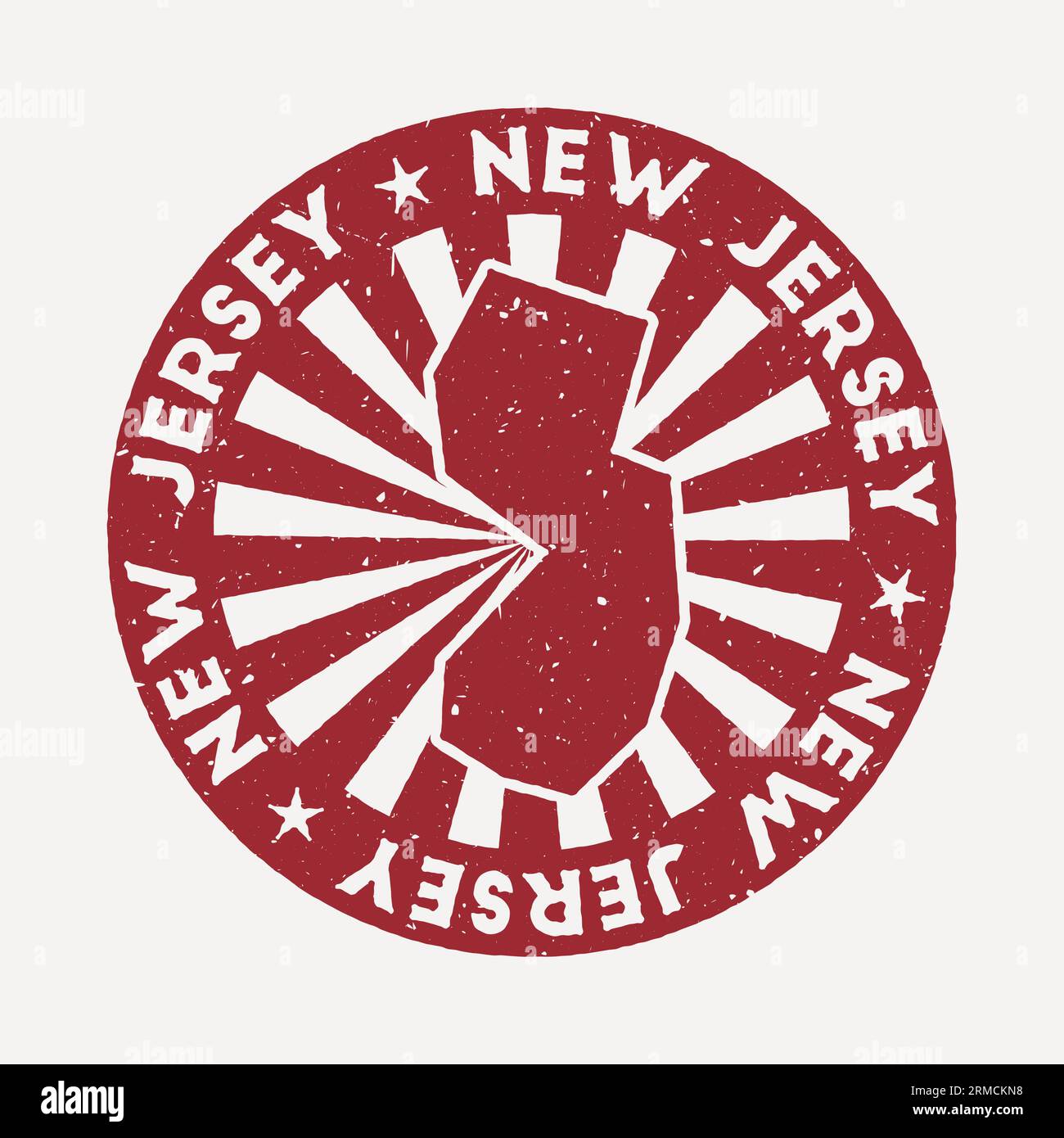 New Jersey stamp. Travel red rubber stamp with the map of US state ...