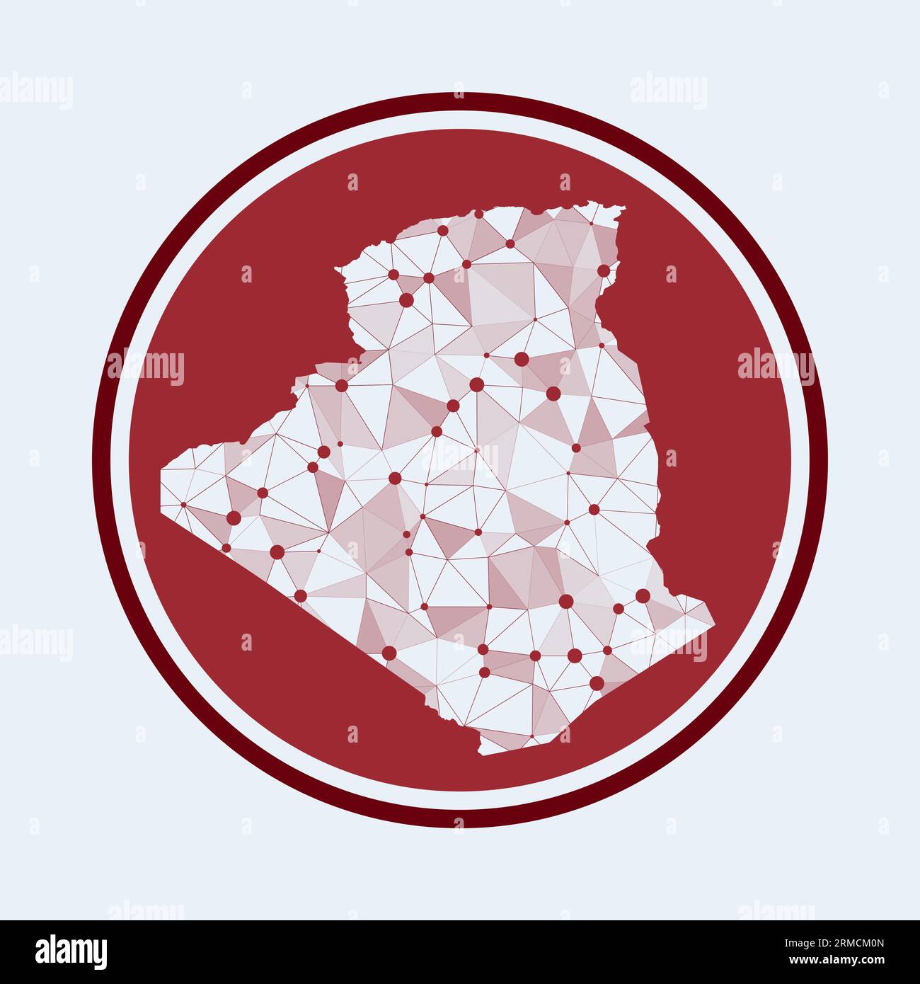 Algeria icon. Trendy tech logo of the country. Geometric mesh round ...