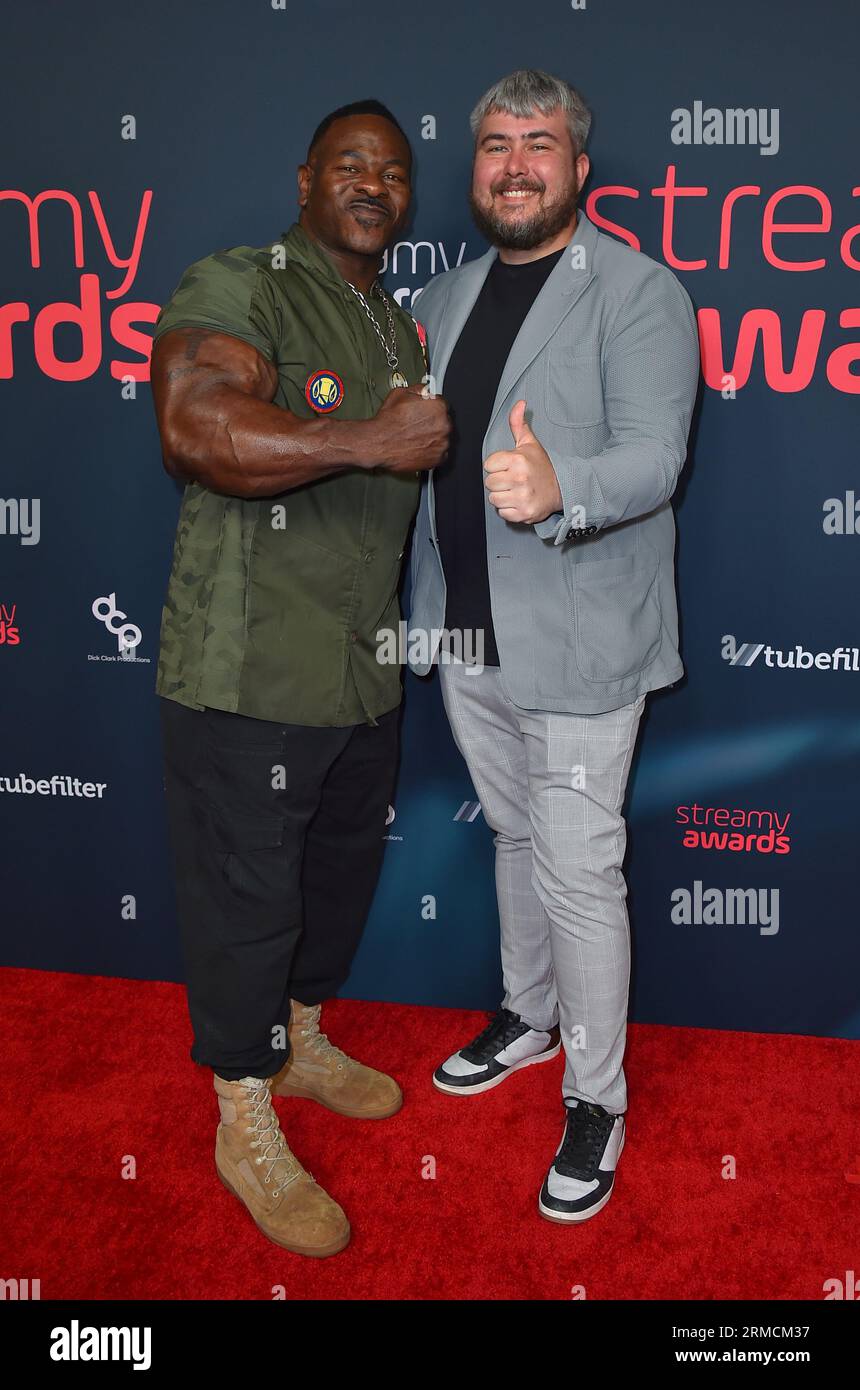 Andre Rush, left, and Albert Can Cook arrive at the Streamy Awards on ...