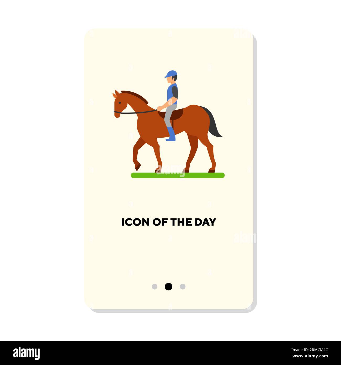 Jockey sitting on racehorse before competition flat icon Stock Vector ...