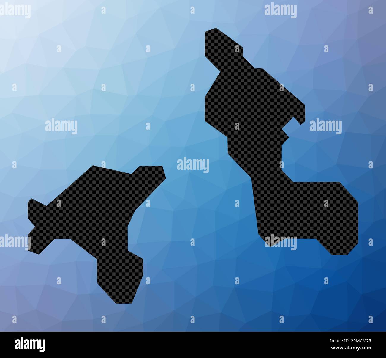 Cooper Island geometric map. Stencil shape of Cooper in low poly style ...
