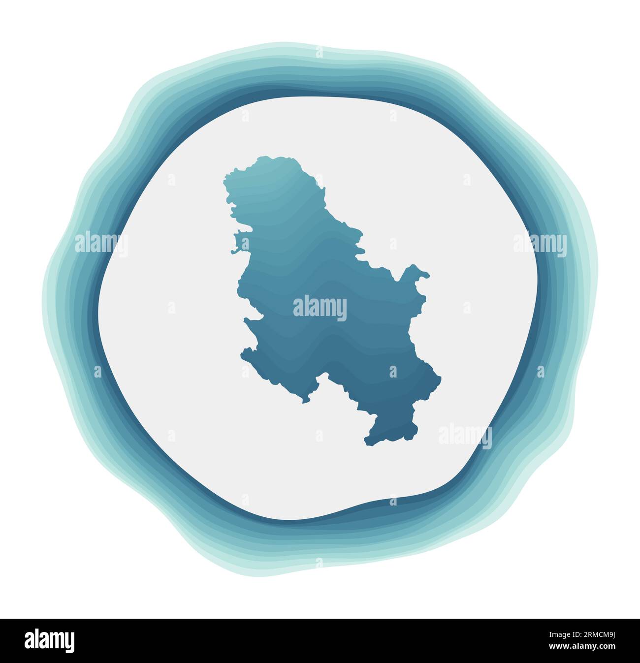 Serbia logo. Badge of the country. Layered circular sign around Serbia ...