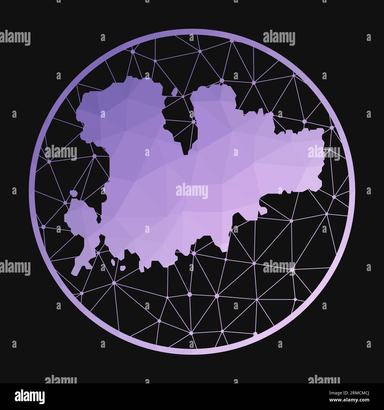 Mykonos icon. Vector polygonal map of the island. Mykonos icon in ...