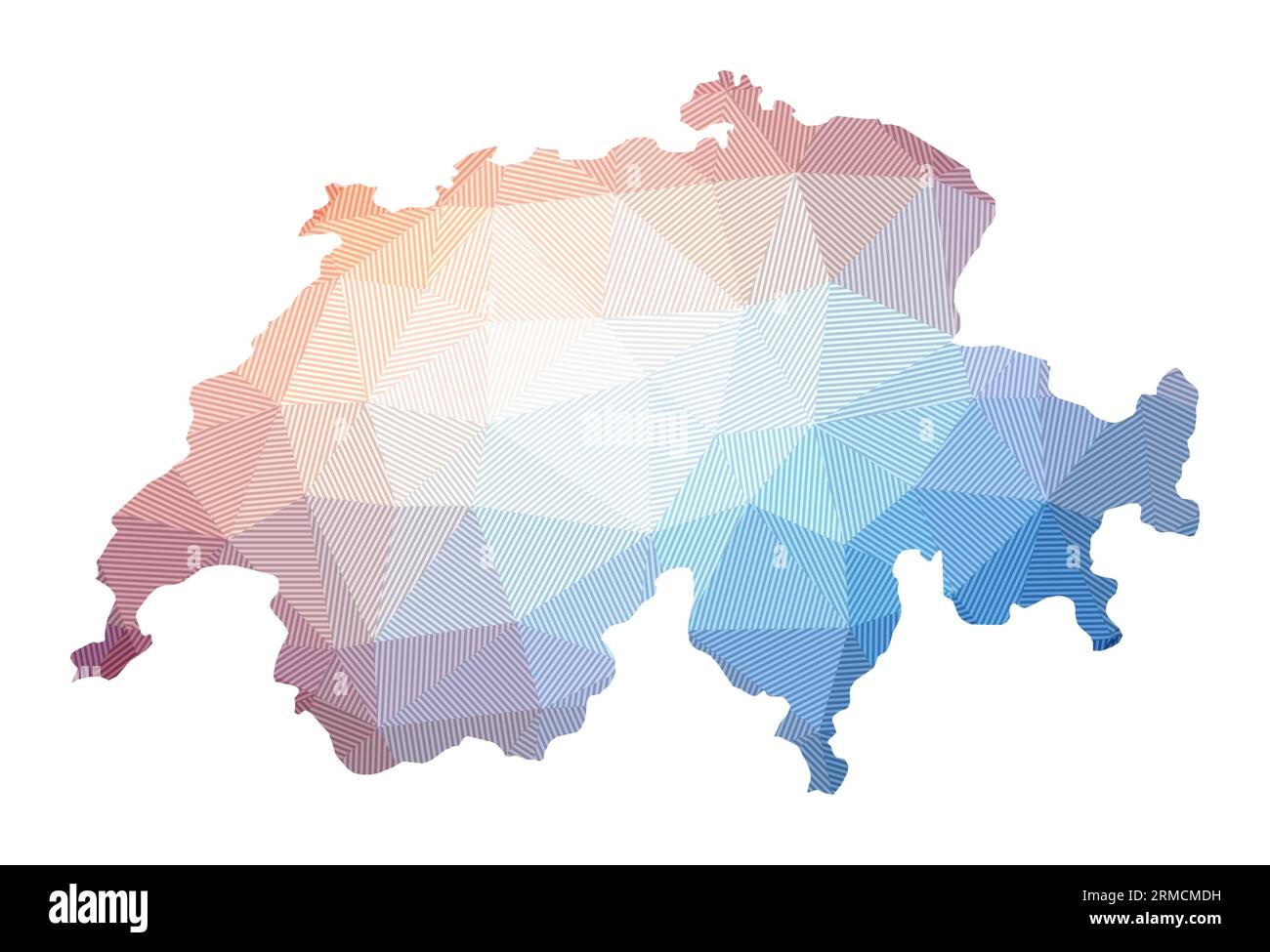 Map of Switzerland. Low poly illustration of the country. Geometric ...