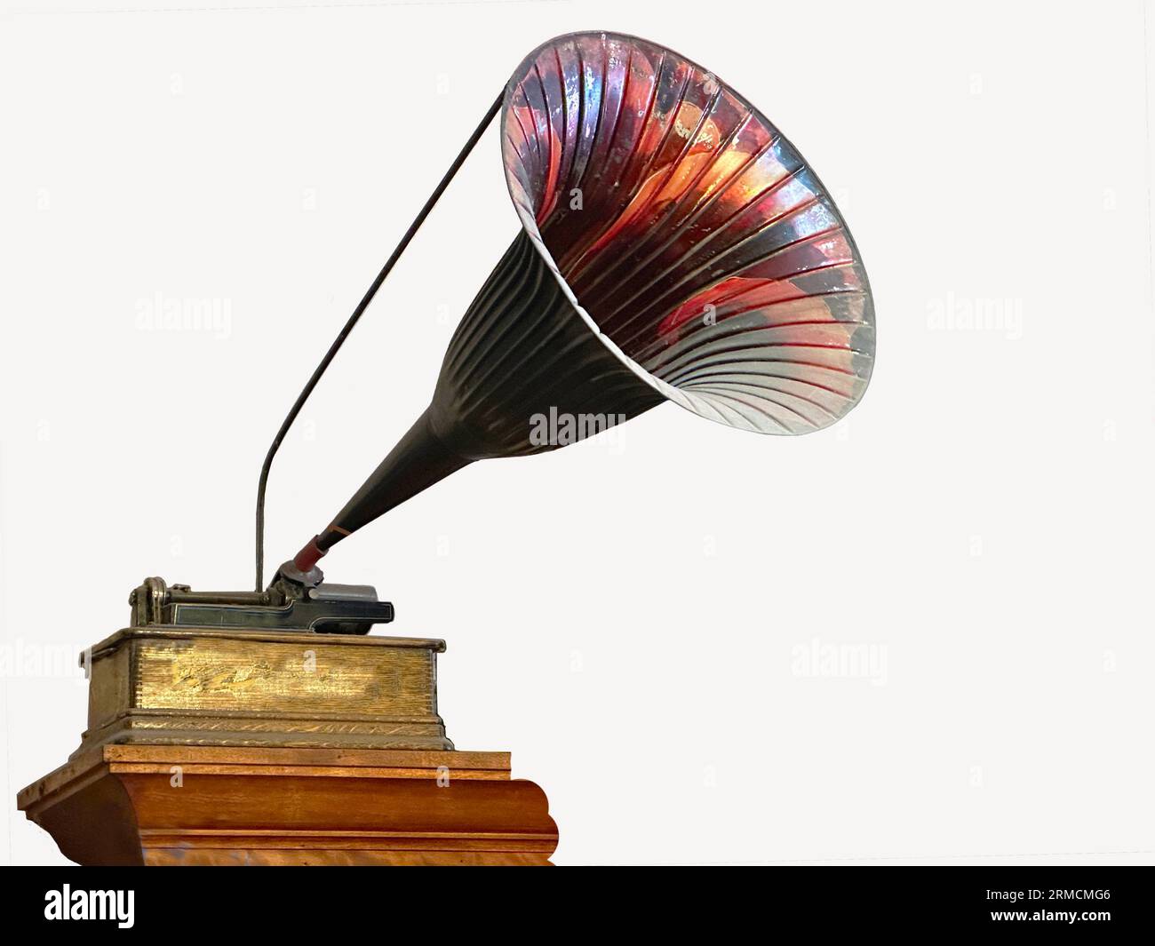 See Edison antique gramophone machine or record player with big ...