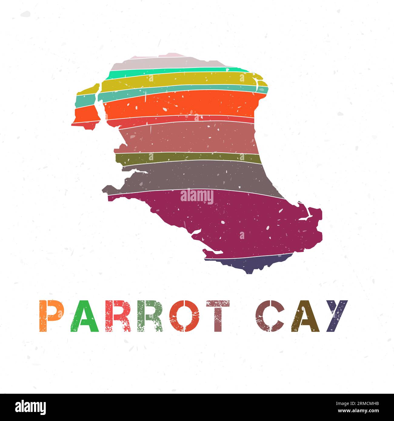 Parrot Cay map design. Shape of the island with beautiful geometric ...