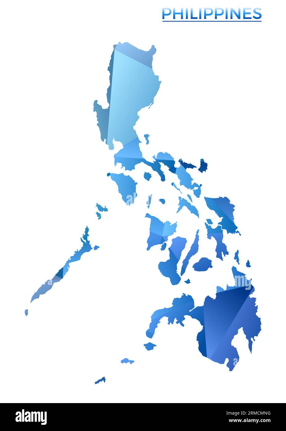 Vector polygonal Philippines map. Vibrant geometric country in low poly ...