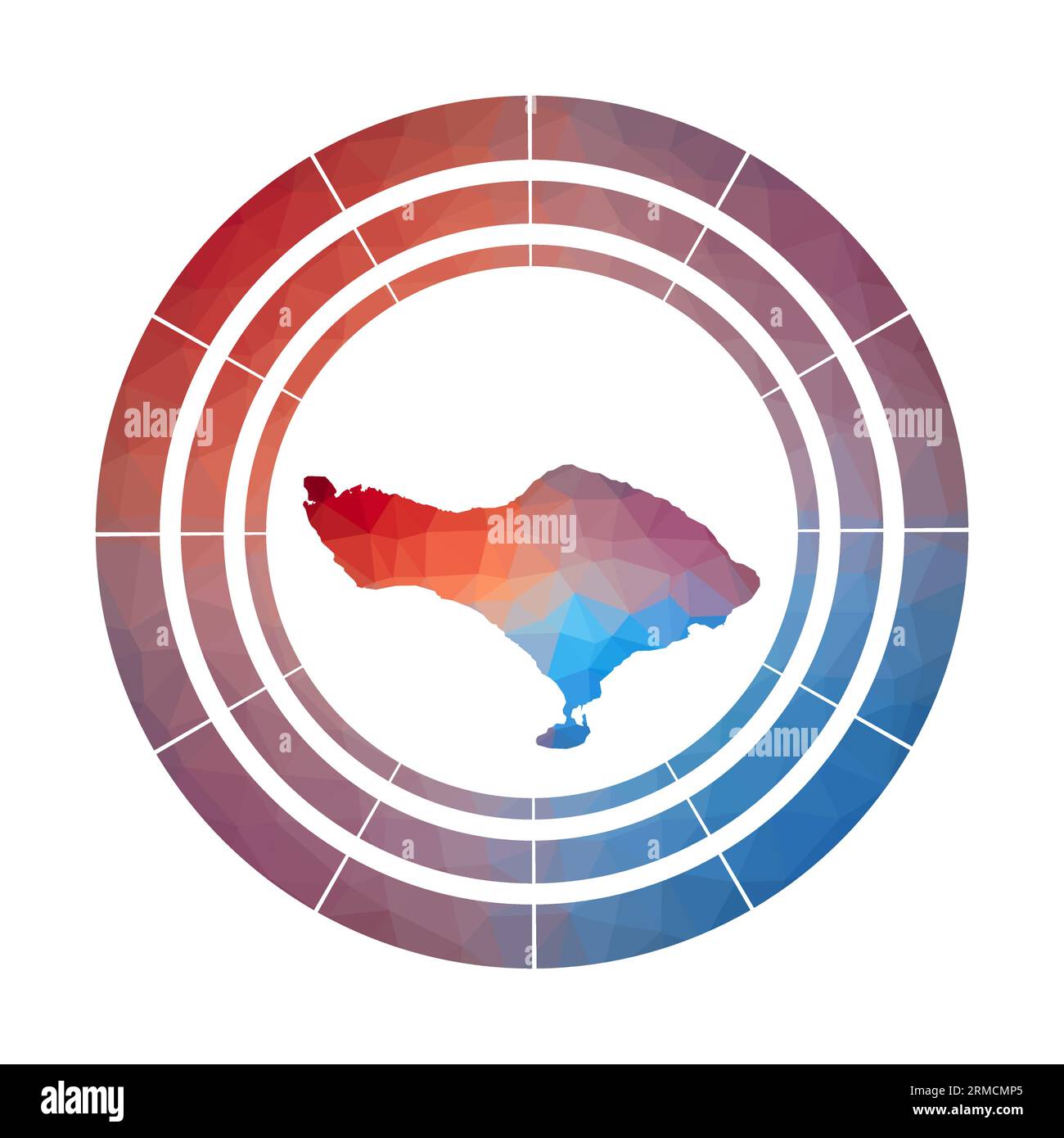 Bali badge. Bright gradient logo of island in low poly style ...