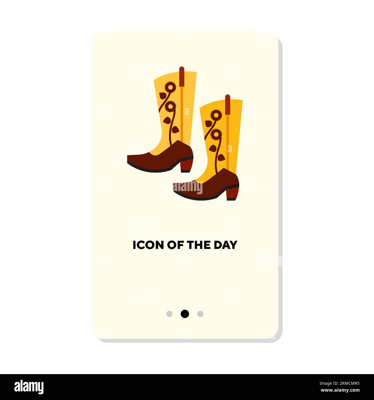 Side view of cowboy boots with ornament flat icon Stock Vector Image ...