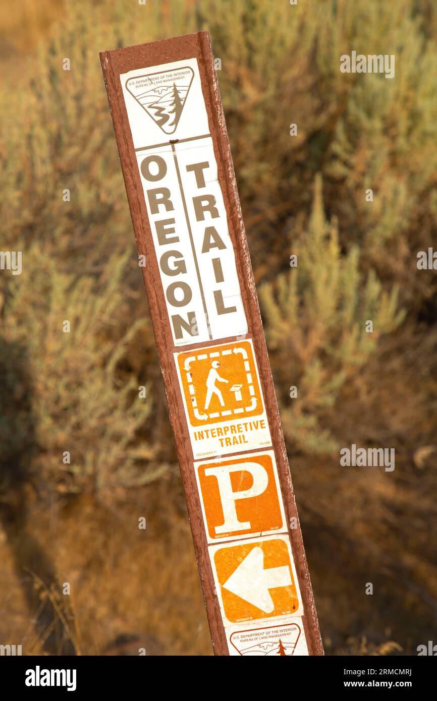 Oregon Trail marker, John Day Crossing Historic Site, Oregon Trail ...