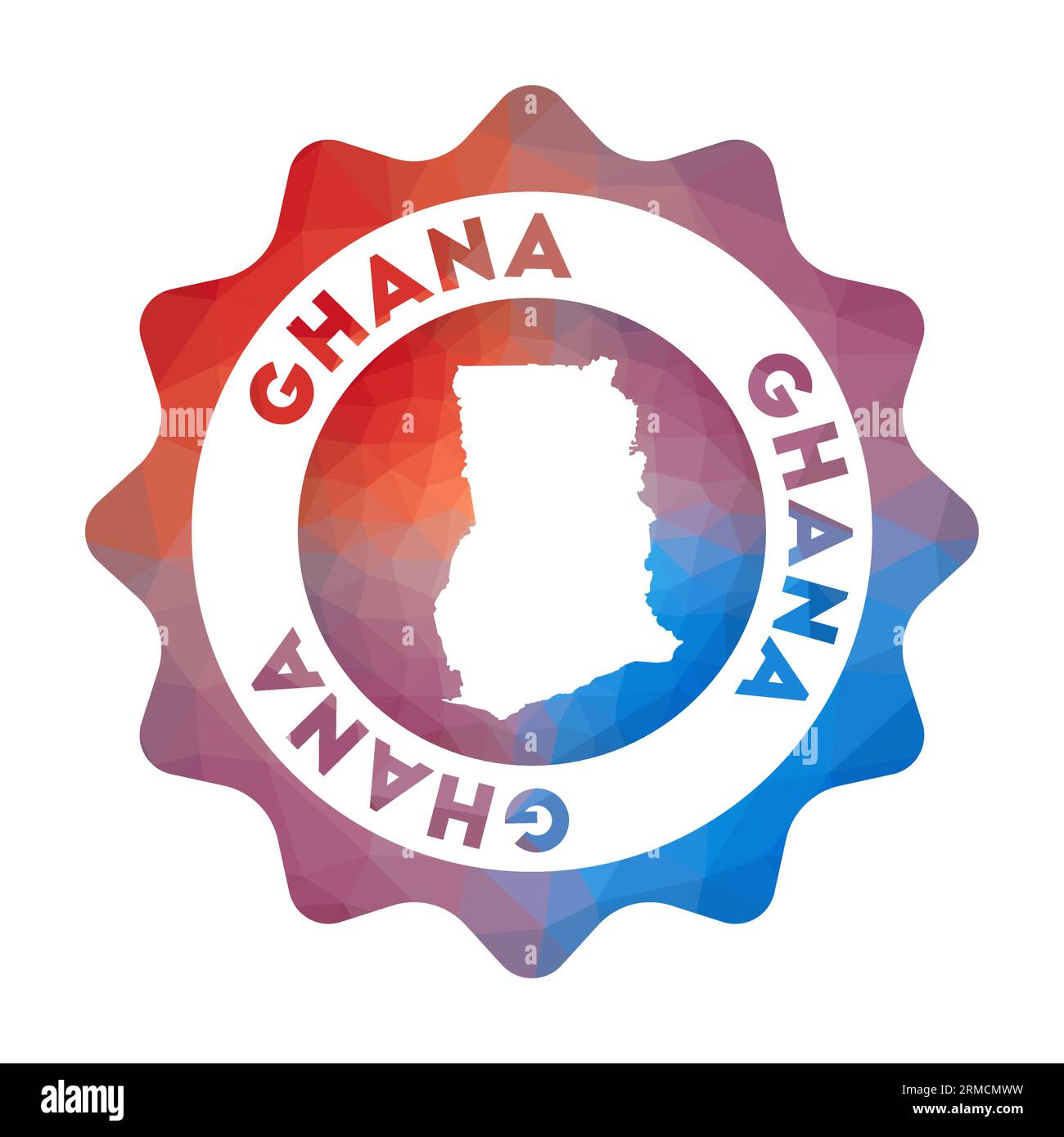 Ghana low poly logo. Colorful gradient travel logo of the country in ...