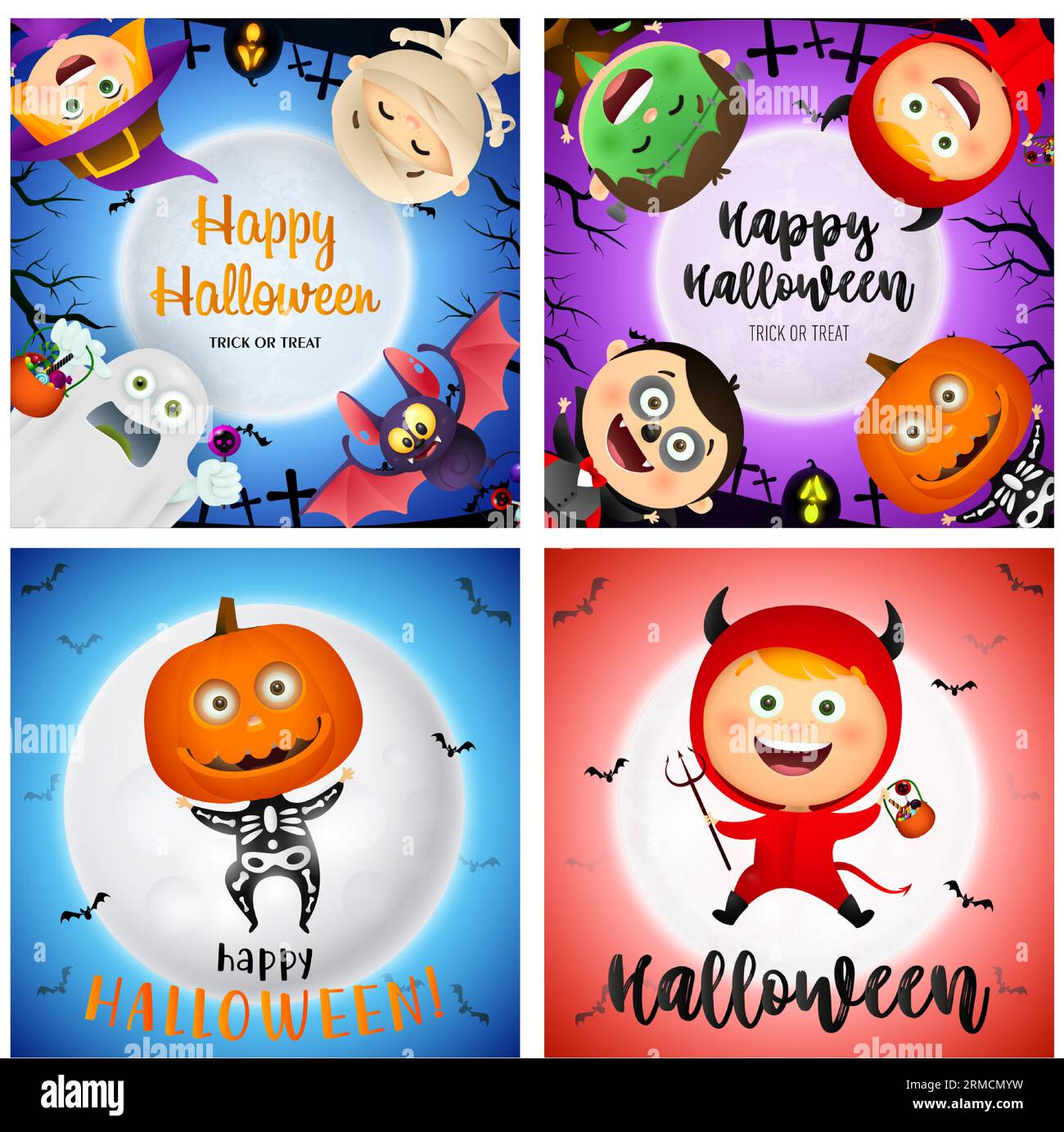 Trick treat red devil Stock Vector Images - Alamy
