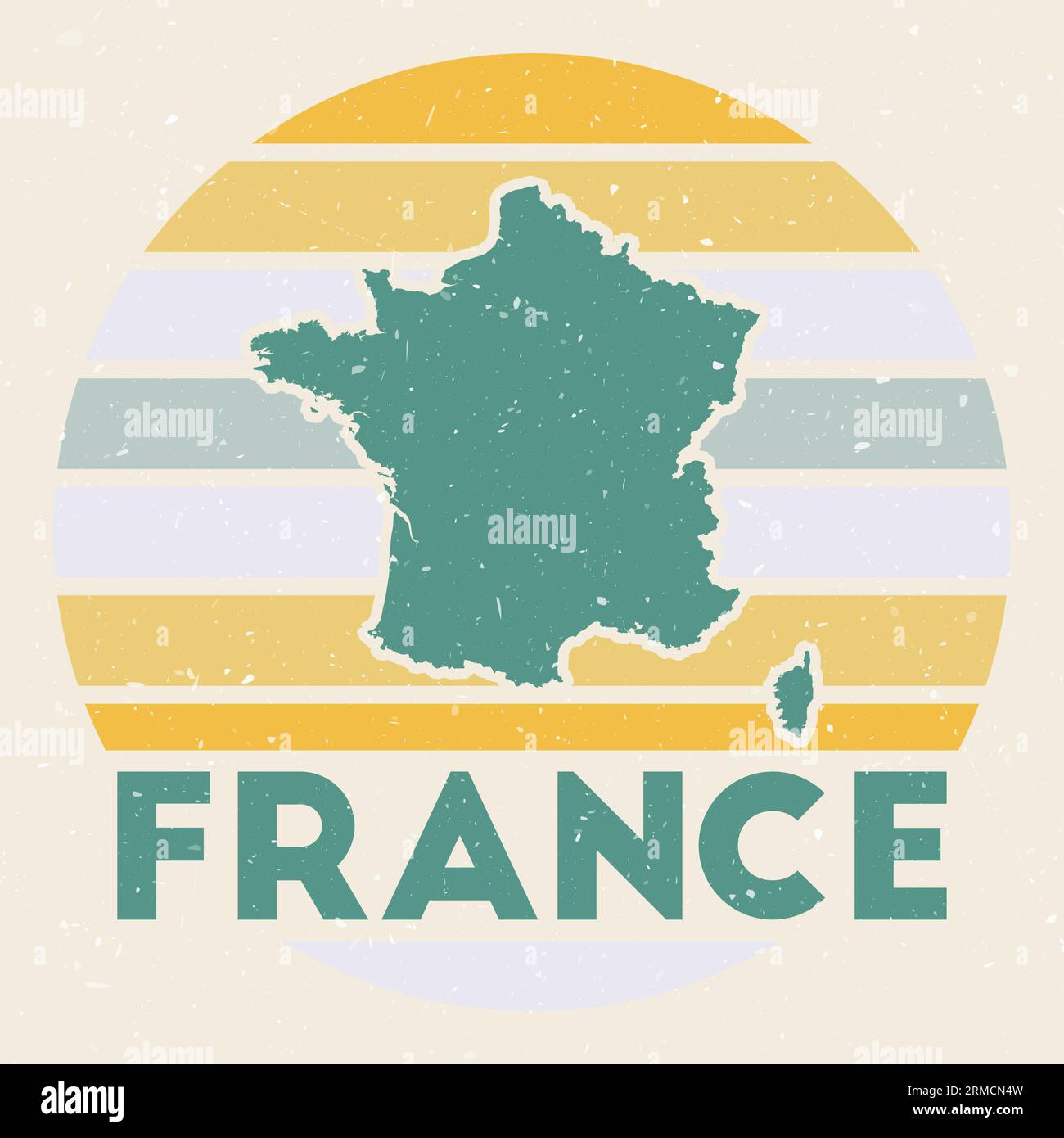 France logo. Sign with the map of country and colored stripes, vector ...