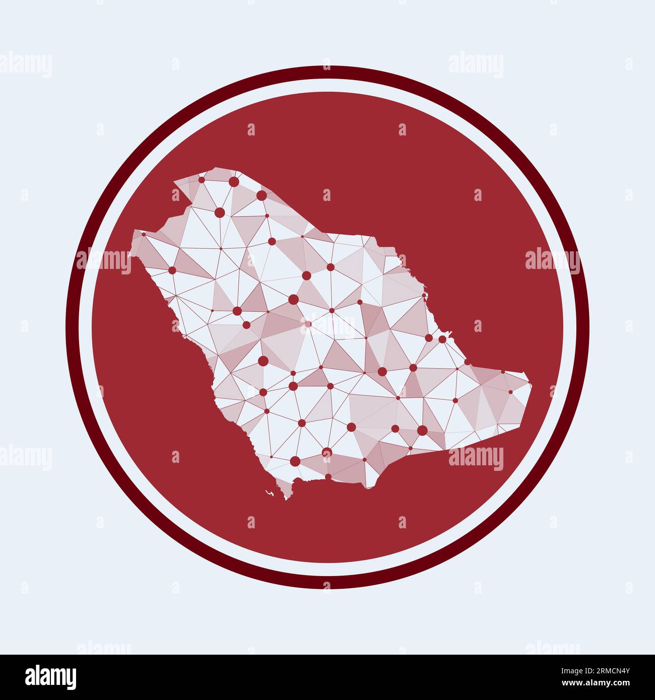 Saudi Arabia icon. Trendy tech logo of the country. Geometric mesh ...