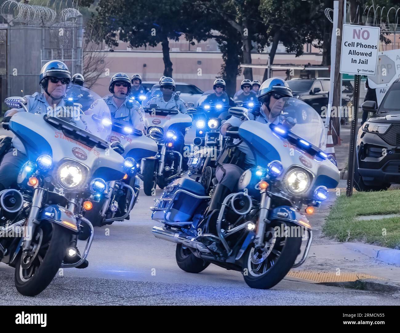 ATLANTA, Ga. – August 24, 2023: Georgia State Patrol officers escort ...
