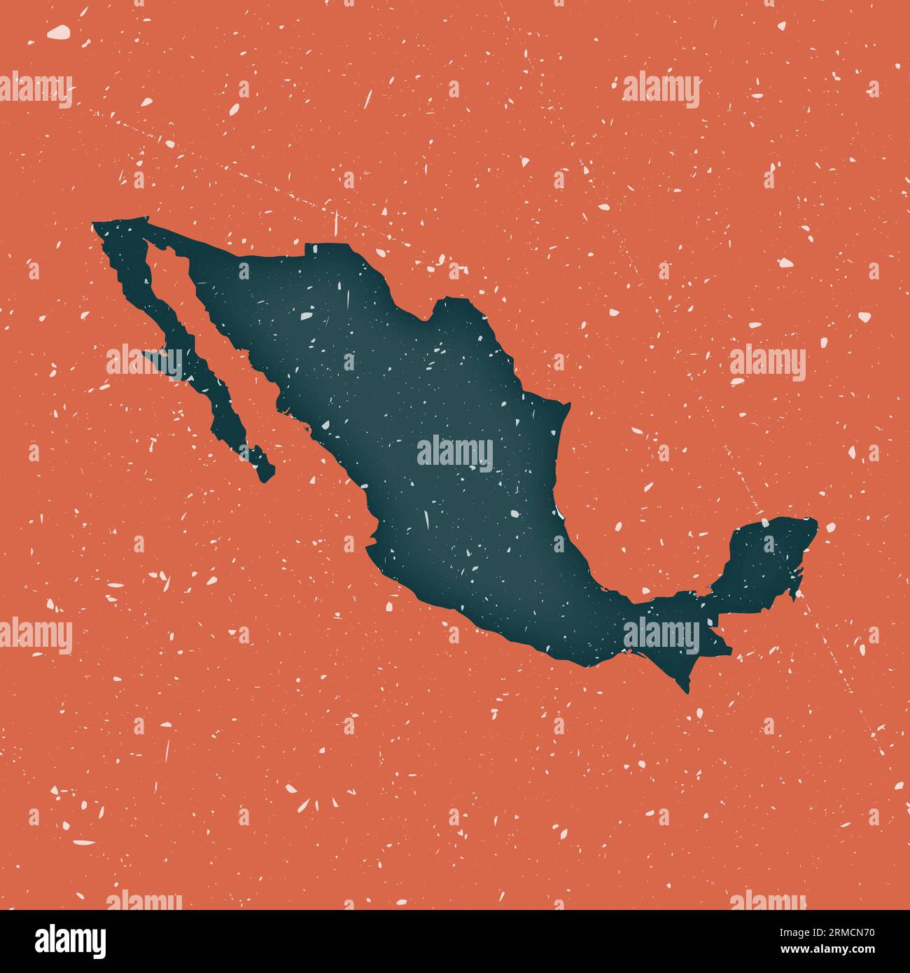 Mexico vintage map. Grunge map of the country with distressed texture ...