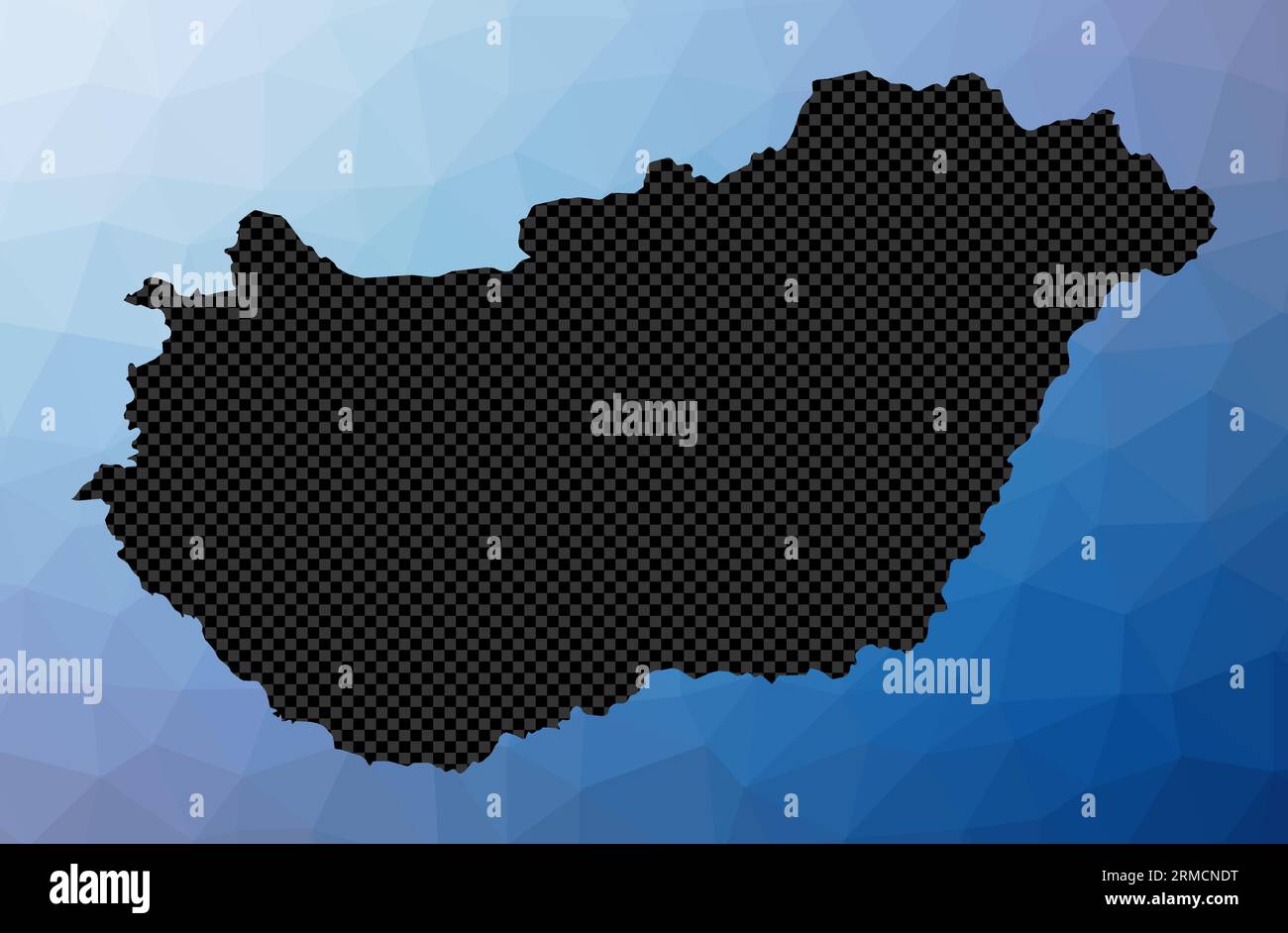 Hungary geometric map. Stencil shape of Hungary in low poly style ...