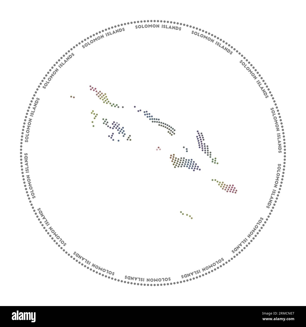 Solomon Islands round logo. Digital style shape of Solomon Islands in ...