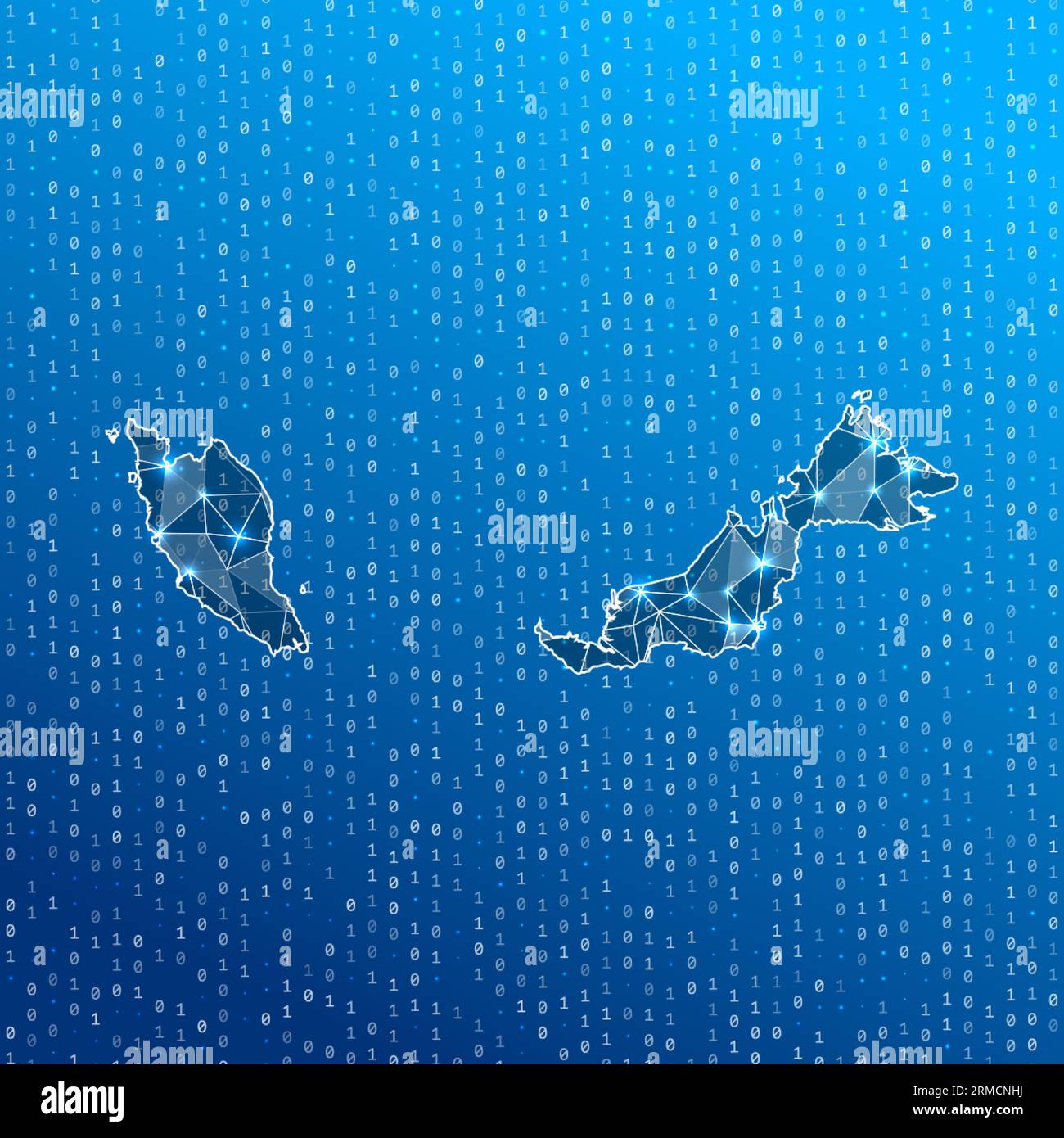 Network map of Malaysia. Country digital connections map. Technology, internet, network ...