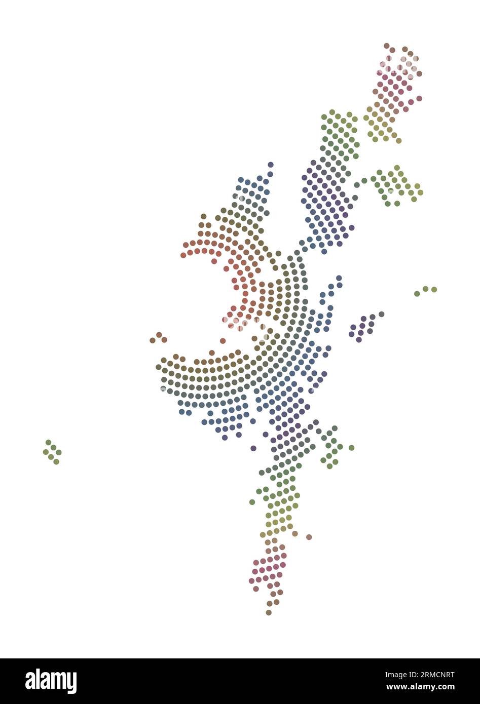 Mainland dotted map. Digital style shape of Mainland. Tech icon of the ... Mainland dotted map. Digital style shape of Mainland. Tech icon of the ...